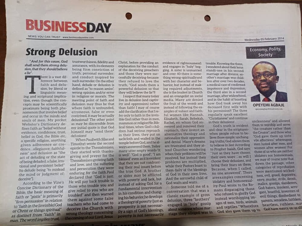 Strong Delusion - Opeyemi Agbaje